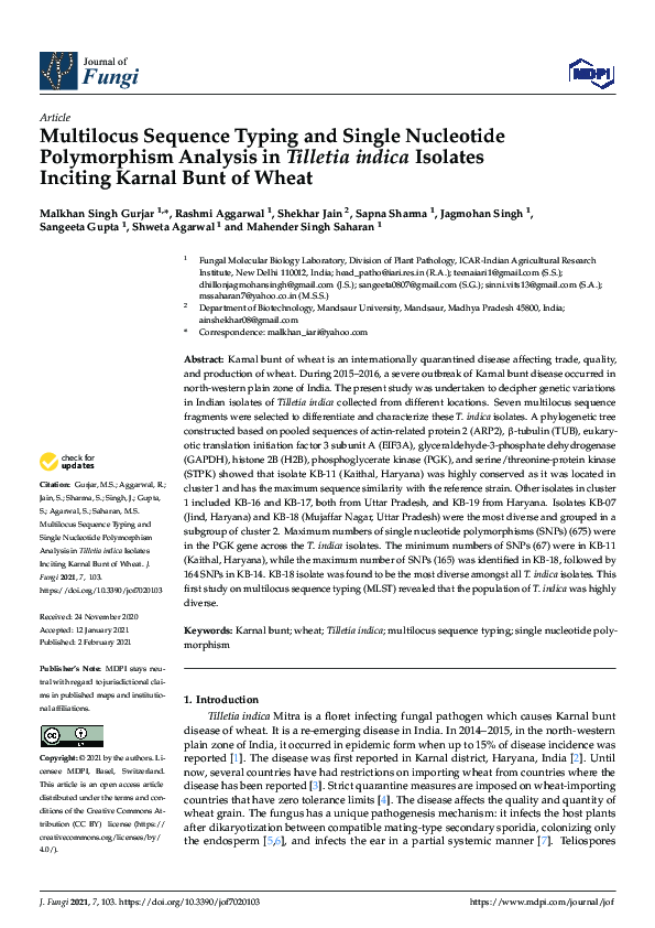 (PDF) Multilocus Sequence Typing and Single Nucleotide Polymorphism ...
