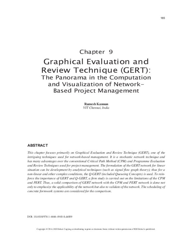(PDF) Graphical Evaluation and Review Technique (GERT)