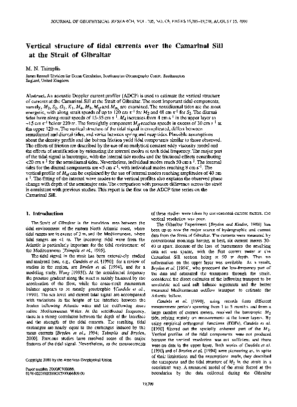 (PDF) Vertical structure of tidal currents over the Camarinal Sill at ...