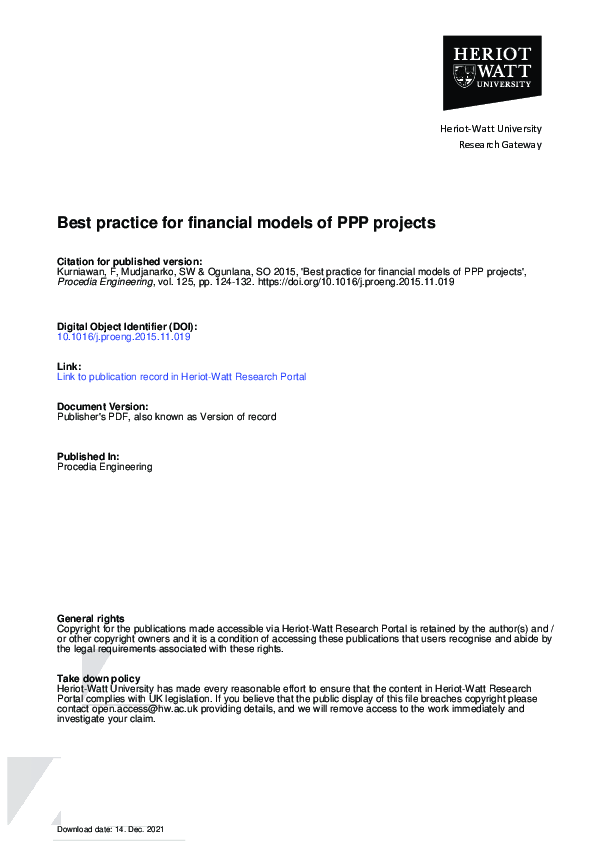 (PDF) Best Practice for Financial Models of PPP Projects