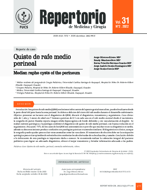 (PDF) Quiste del rafe medio perineal
