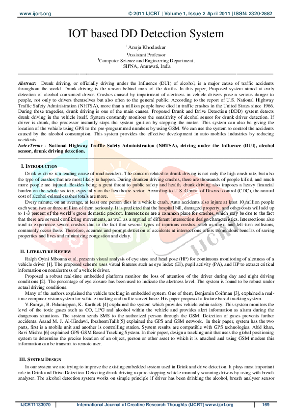 (PDF) IOT based DD Detection System