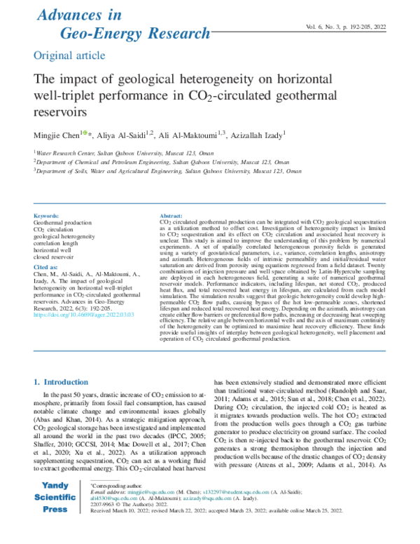 (PDF) The impact of geological heterogeneity on horizontal well-triplet ...