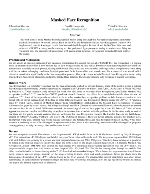 (PDF) Masked Face Recognition