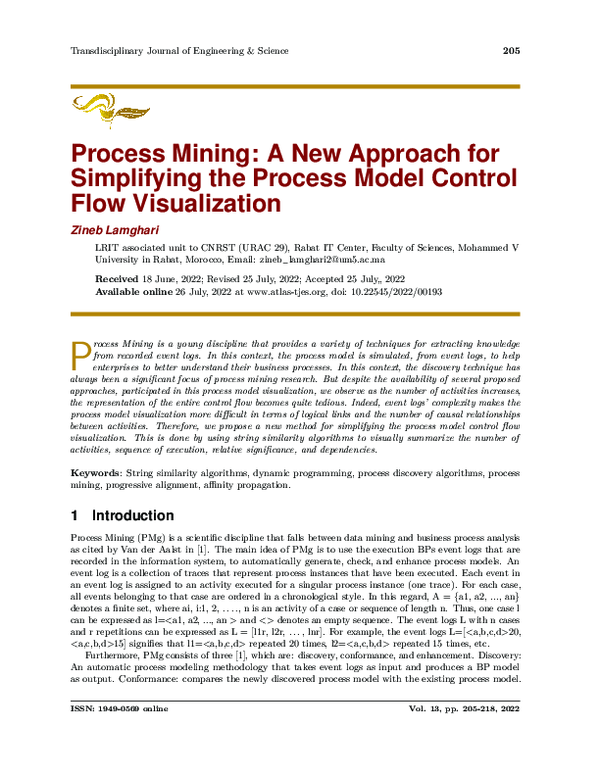 (PDF) Process Mining: A New Approach for Simplifying the Process Model ...