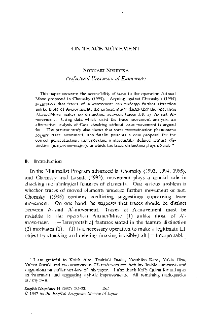 (PDF) On Trace Movement
