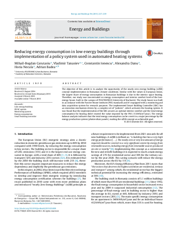 (PDF) Reducing energy consumption in low energy buildings through ...
