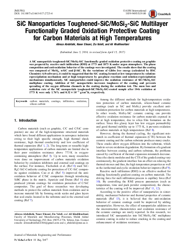 (PDF) SiC Nanoparticles Toughened-SiC/MoSi2-SiC Multilayer Functionally Graded Oxidation ...