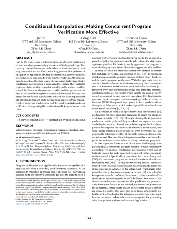 Pdf Conditional Interpolation Making Concurrent Program Verification 6469