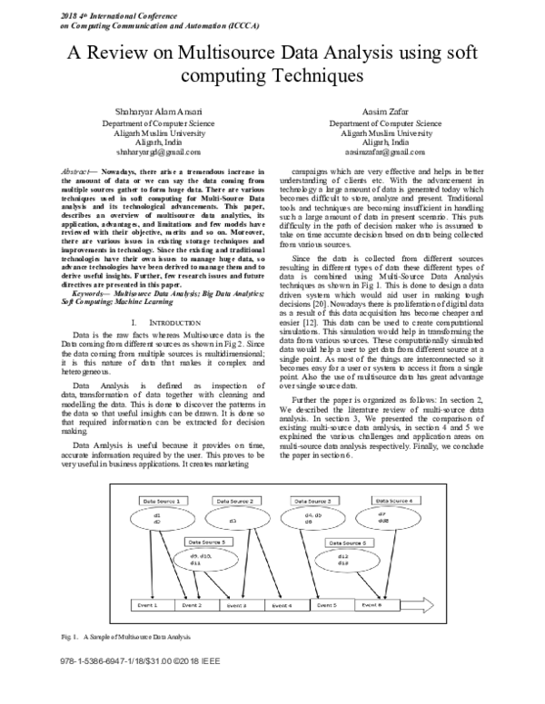 Pdf A Review On Multisource Data Analysis Using Soft Computing 6657