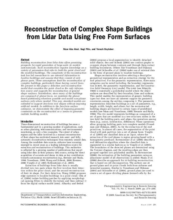 (PDF) Reconstruction of Complex Shape Buildings from Lidar Data Using ...