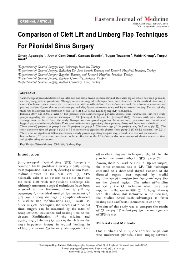 (PDF) Comparison of Cleft Lift and Limberg Flap Techniques for ...