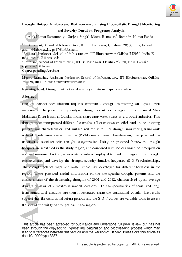 (PDF) Drought hotspot analysis and risk assessment using probabilistic ...