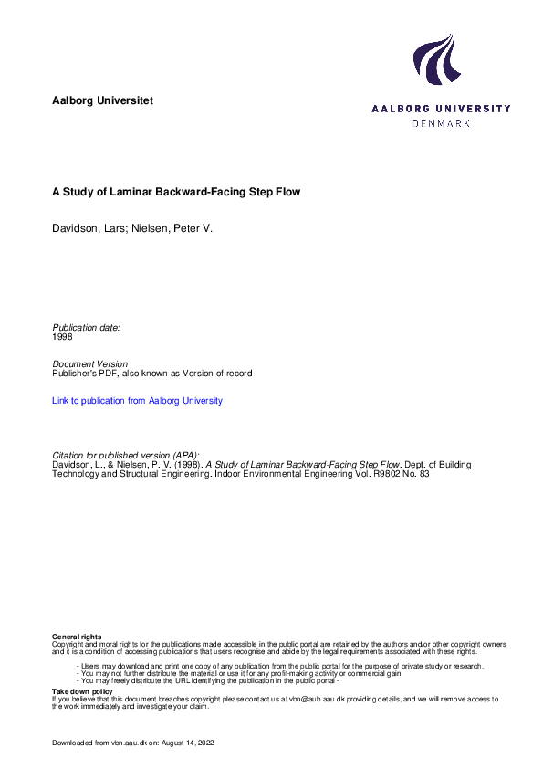 (PDF) A Study of Laminar Backward-Facing Step Flow