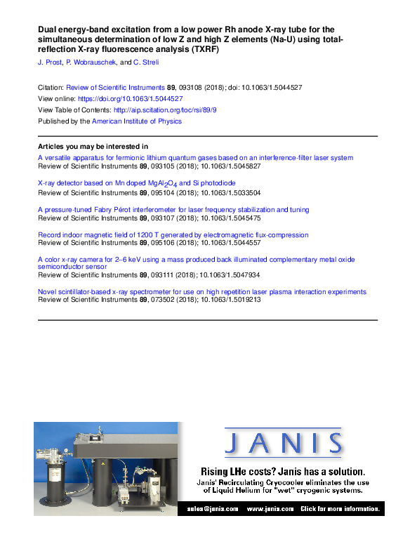 (PDF) Dual energy-band excitation from a low power Rh anode X-ray tube ...