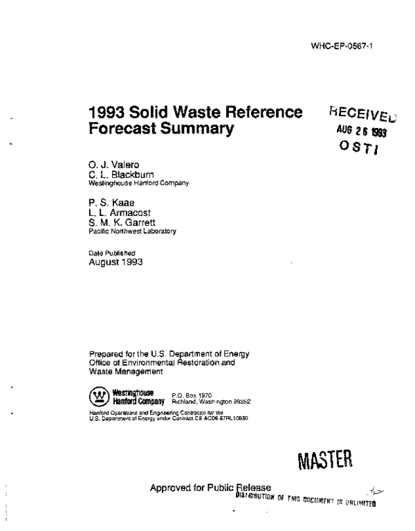 (PDF) 1993 Solid Waste Reference Forecast Summary