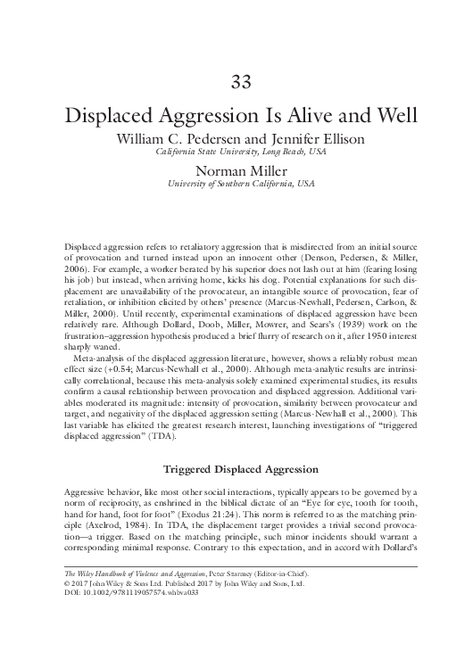 (PDF) Displaced Aggression Is Alive and Well | Jennifer Ellison ...