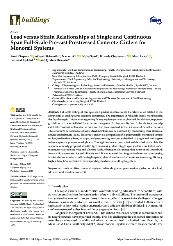 (PDF) Load versus Strain Relationships of Single and Continuous Span ...