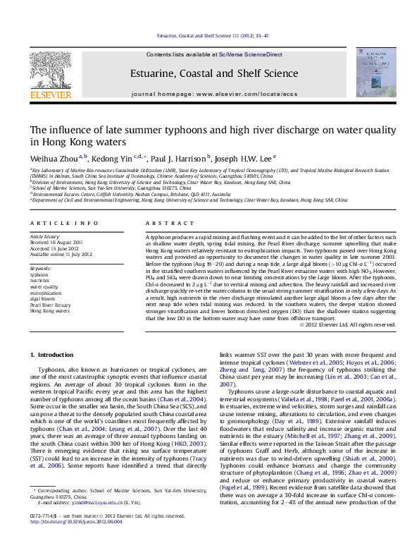 (PDF) The influence of late summer typhoons and high river discharge on ...