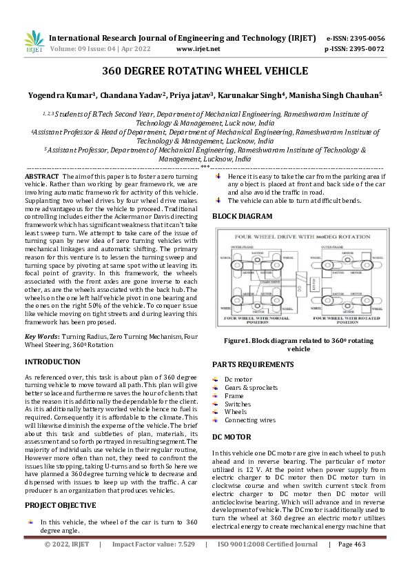 (PDF) 360 DEGREE ROTATING WHEEL VEHICLE