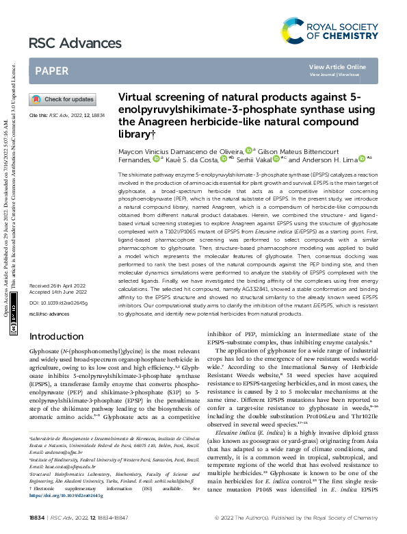 (PDF) Virtual screening of natural products against 5 ...
