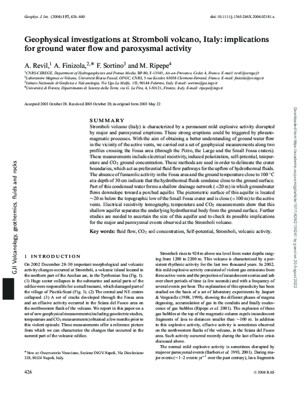 (PDF) Geophysical investigations at Stromboli volcano, Italy ...