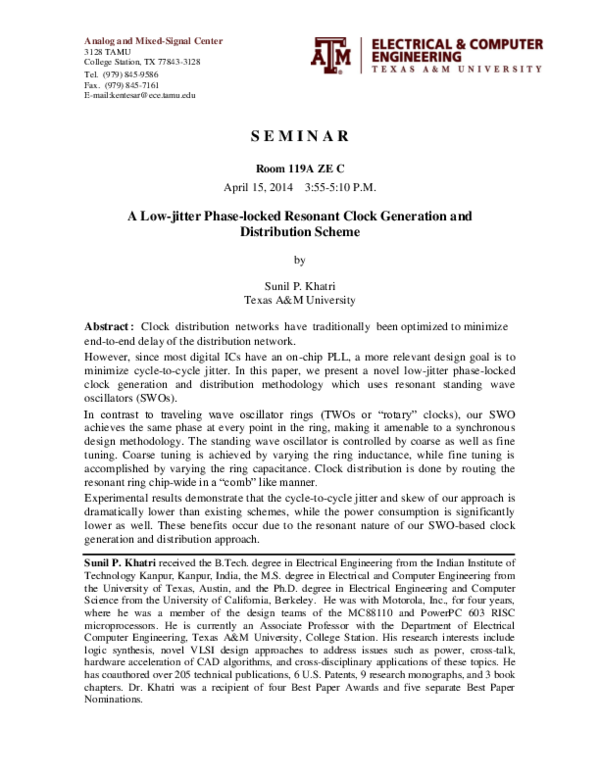 (PDF) A low-jitter phase-locked resonant clock generation and ...