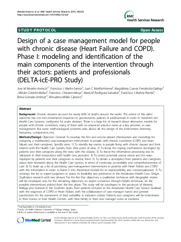 (PDF) Design of a case management model for people with chronic disease ...