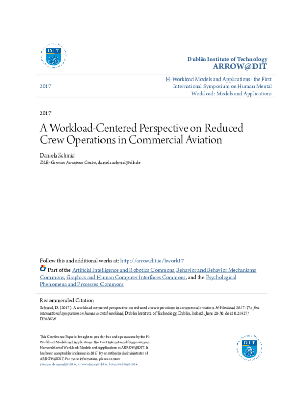 (PDF) A Tripartite Concept of a Remote-Copilot Center for Commercial Single-Pilot Operations