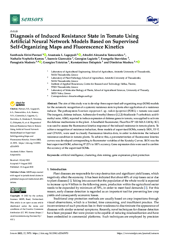 (PDF) Diagnosis of Induced Resistance State in Tomato Using Artificial ...