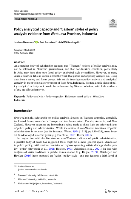 (PDF) Policy analytical capacity and "Eastern" styles of policy ...