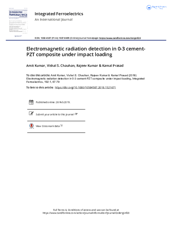 (PDF) Electromagnetic radiation detection in 0-3 cement-PZT composite ...