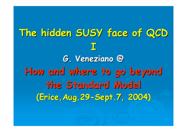 The Hidden SUSY face of QCD