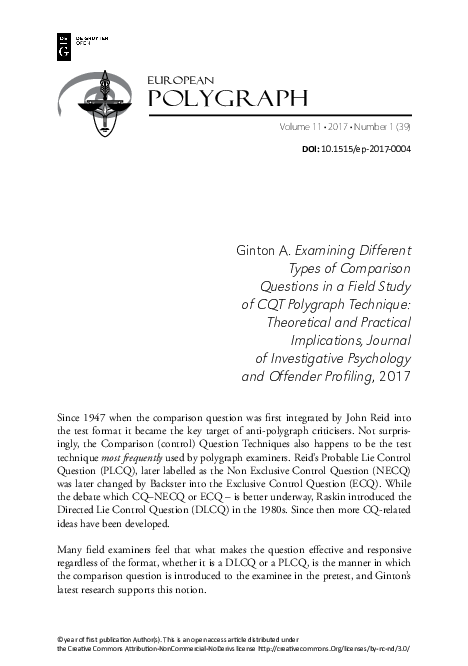 Pdf Ginton A Examining Different Types Of Comparison Questions In A