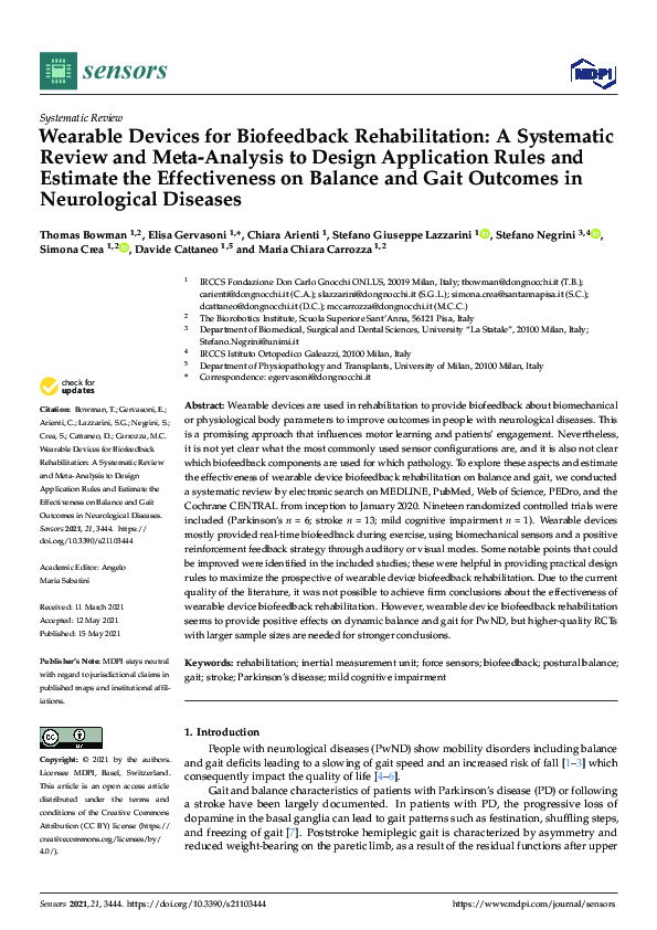 (PDF) Wearable Devices for Biofeedback Rehabilitation: A Systematic ...