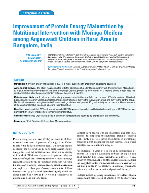(PDF) Improvement of Protein Energy Malnutrition by Nutritional ...