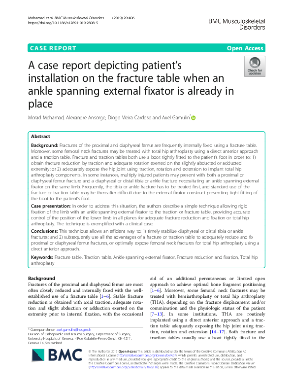 (PDF) A case report depicting patient’s installation on the fracture ...