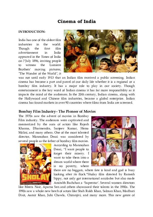 (PDF) The Cinema of India