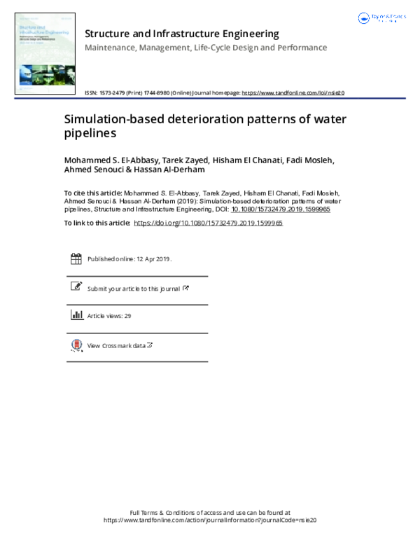(PDF) Simulation-based deterioration patterns of water pipelines