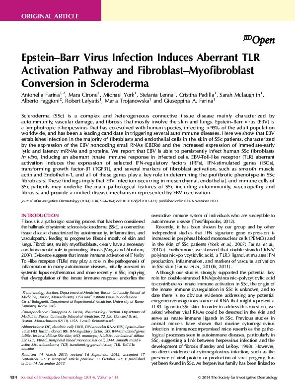 (PDF) Epstein–Barr Virus Infection Induces Aberrant TLR Activation ...