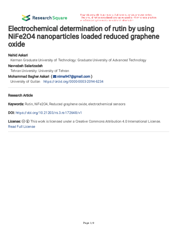 (PDF) Electrochemical determination of rutin by using NiFe2O4 ...