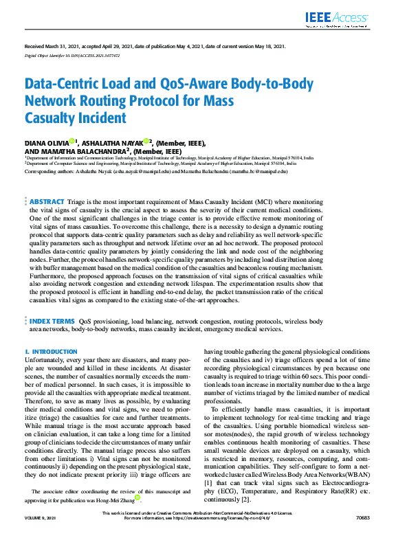 (PDF) Data-Centric Load and QoS-Aware Body-to-Body Network Routing Protocol for Mass Casualty ...