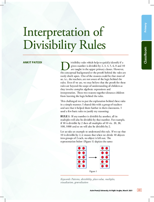 (PDF) Interpretation of divisibility rules