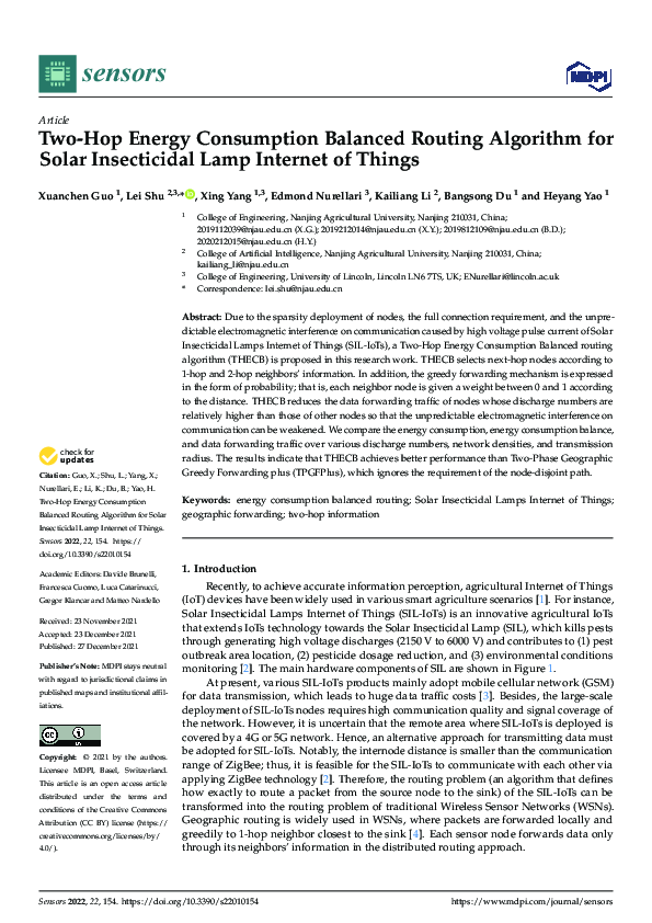 (PDF) Two-Hop Energy Consumption Balanced Routing Algorithm for Solar ...