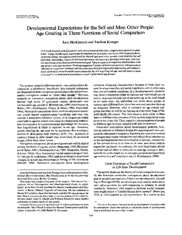 (PDF) Developmental expectations for the self and most other people ...