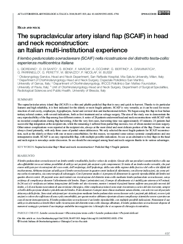 (PDF) Supraclavicular artery island flap (SCAIF): a rising opportunity ...