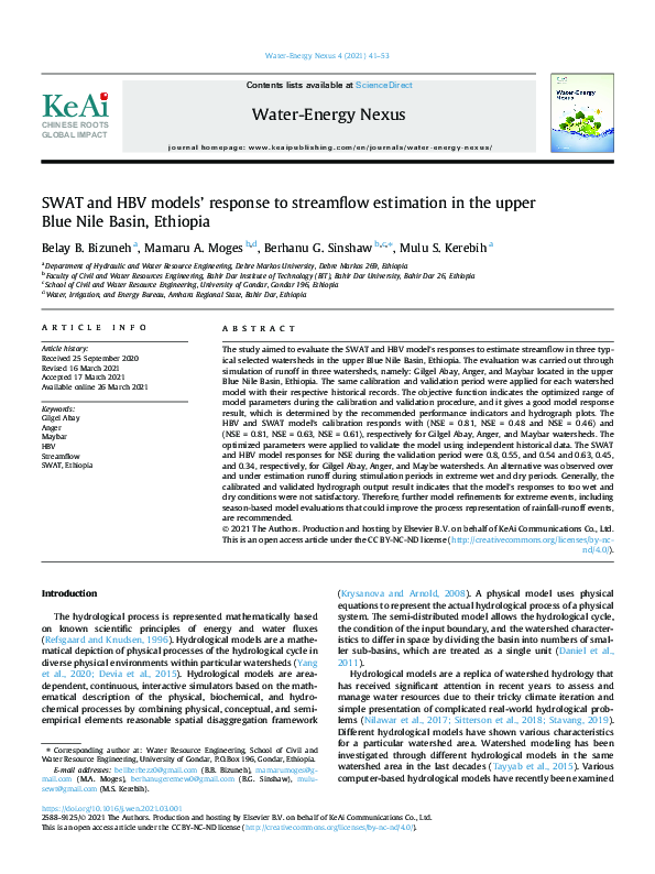 (PDF) SWAT and HBV models’ response to streamflow estimation in the ...