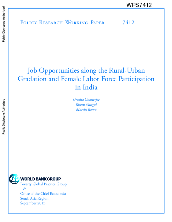 (PDF) Job Opportunities along the Rural-Urban Gradation and Female ...