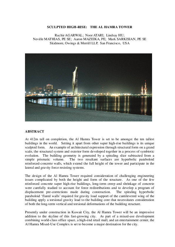 (PDF) Sculpted High-Rise: The Al Hamra Tower