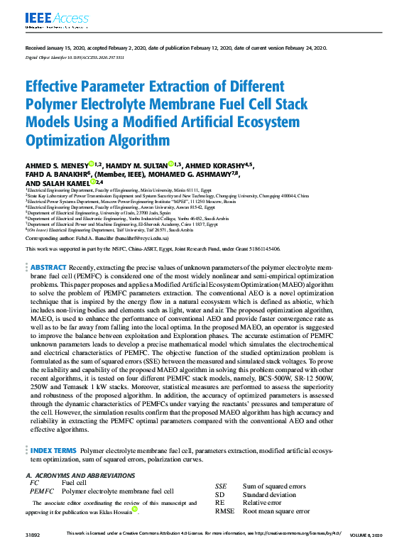 (PDF) Effective Parameter Extraction of Different Polymer Electrolyte Membrane Fuel Cell Stack ...